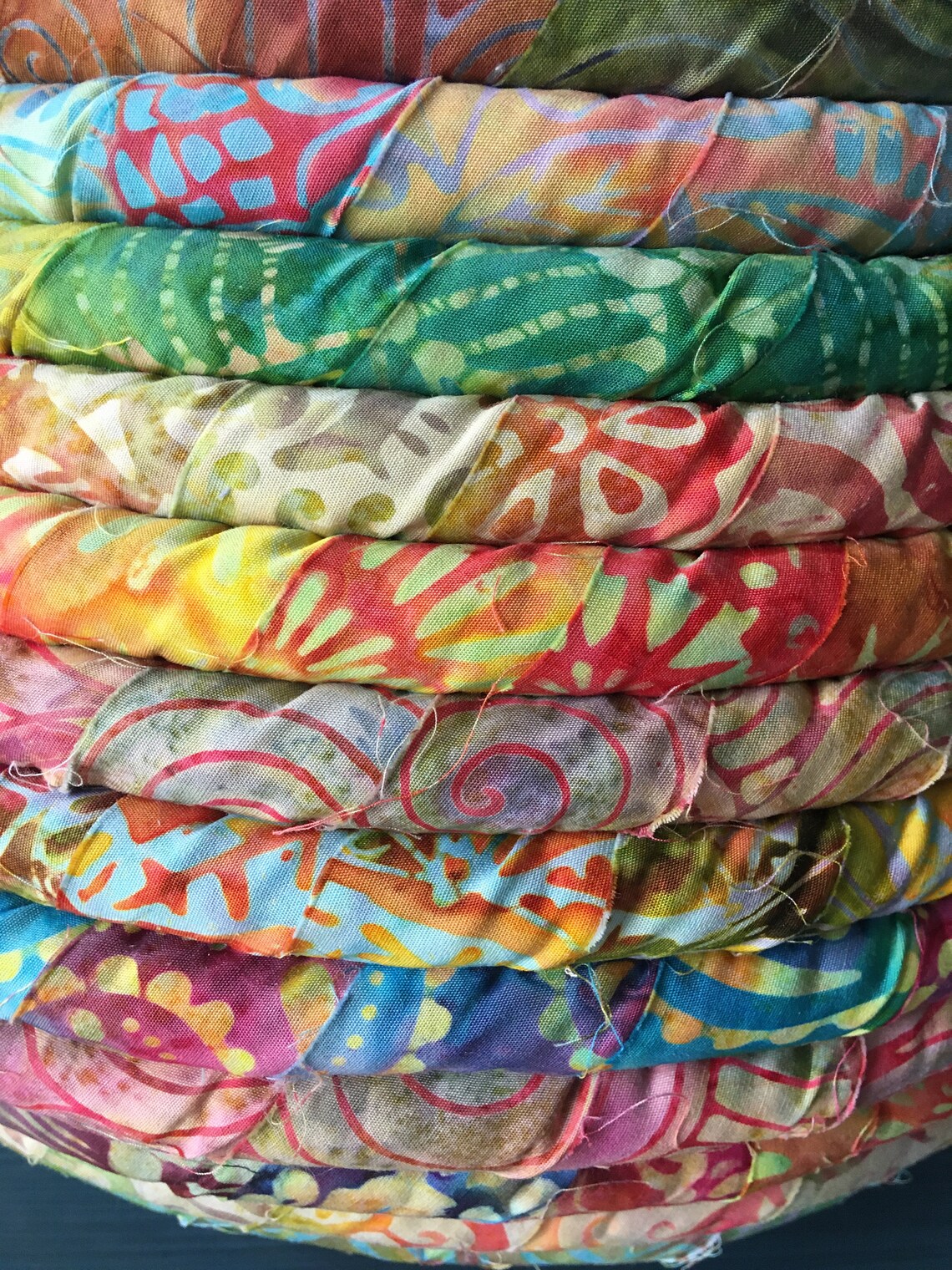 Coiled Batik Fabric Basket/Pot | Etsy
