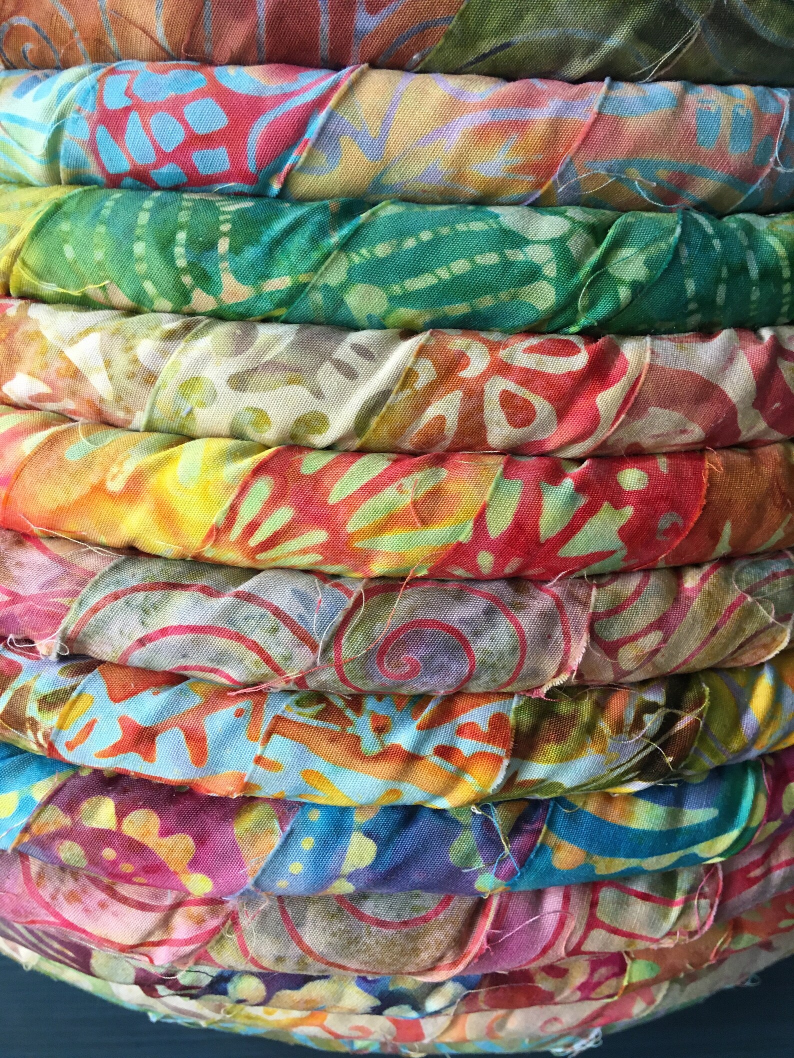 Coiled Batik Fabric Basket/pot - Etsy