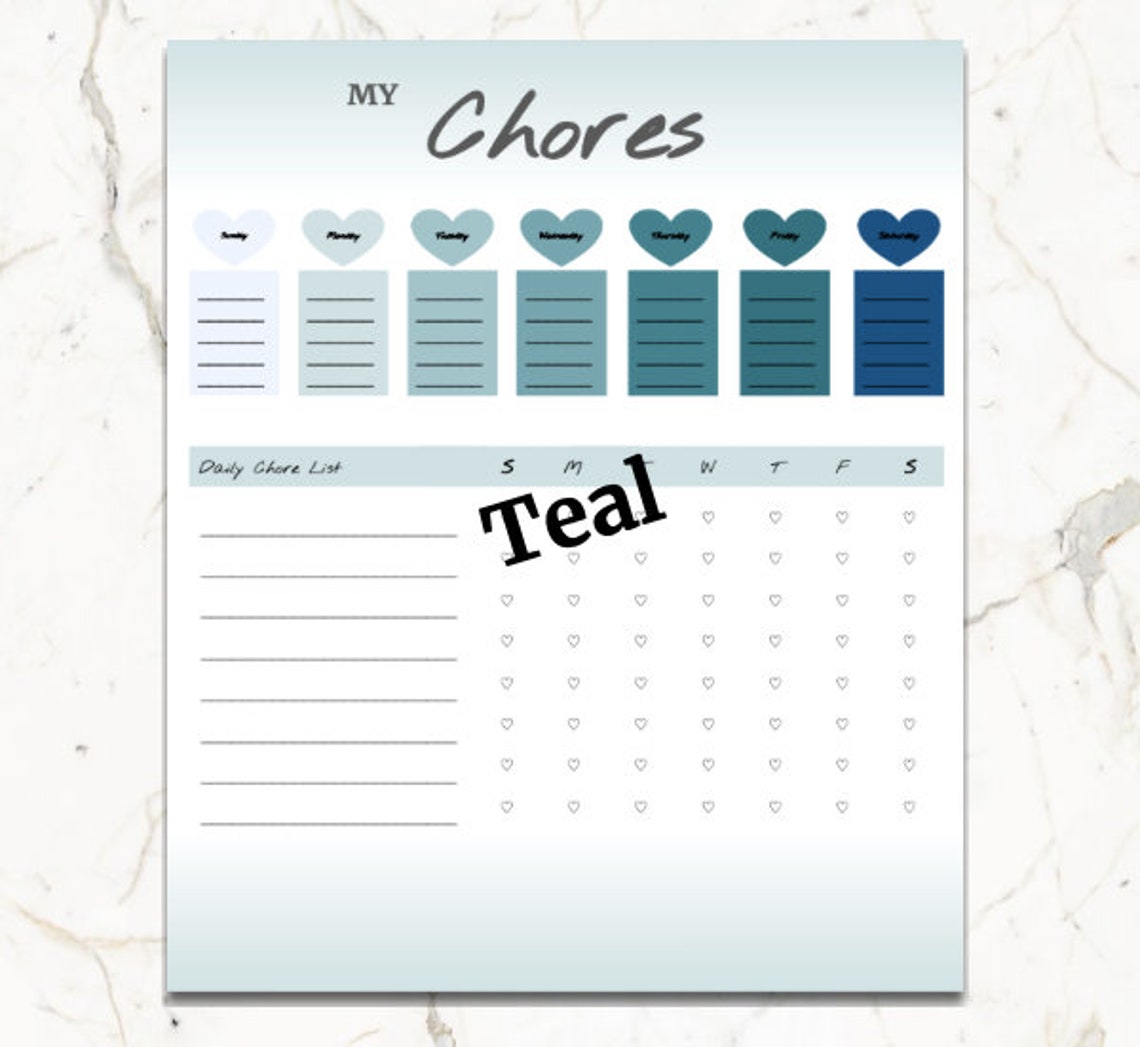 My Chores Checklist | Colorful Chores | Kids Chores Checklist | PDF ...