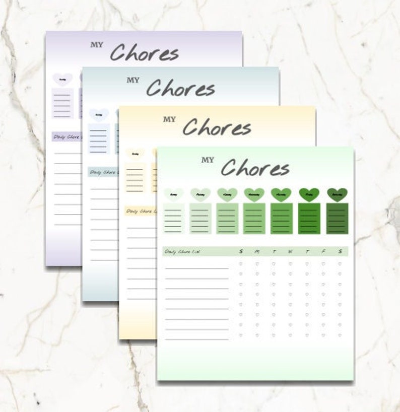 My Chores Checklist | Colorful Chores | Kids Chores Checklist | PDF ...