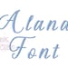 2inch Alana Script Calligraphy Font Monogram Font Embroidery Monogram ...