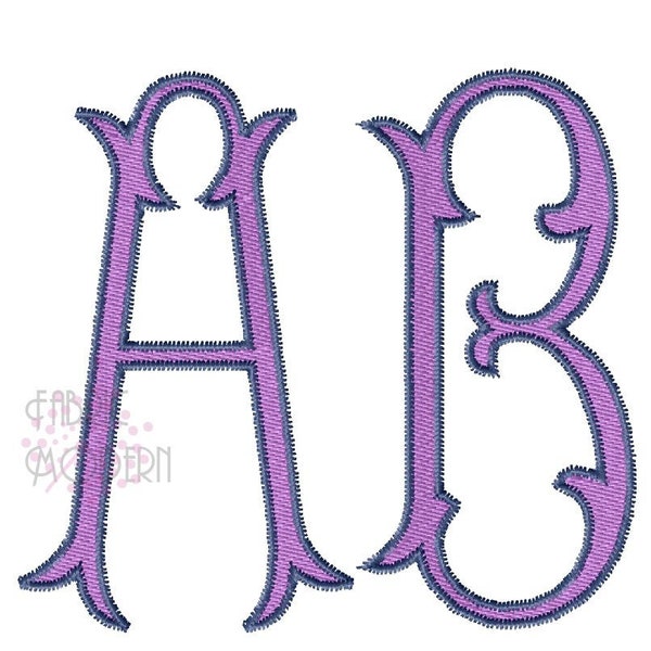 Fishtail Embroidery Font 6 - Etsy
