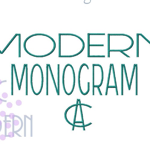 4 Modern Overlapping MONOGRAM Font Embroidery Design - Etsy