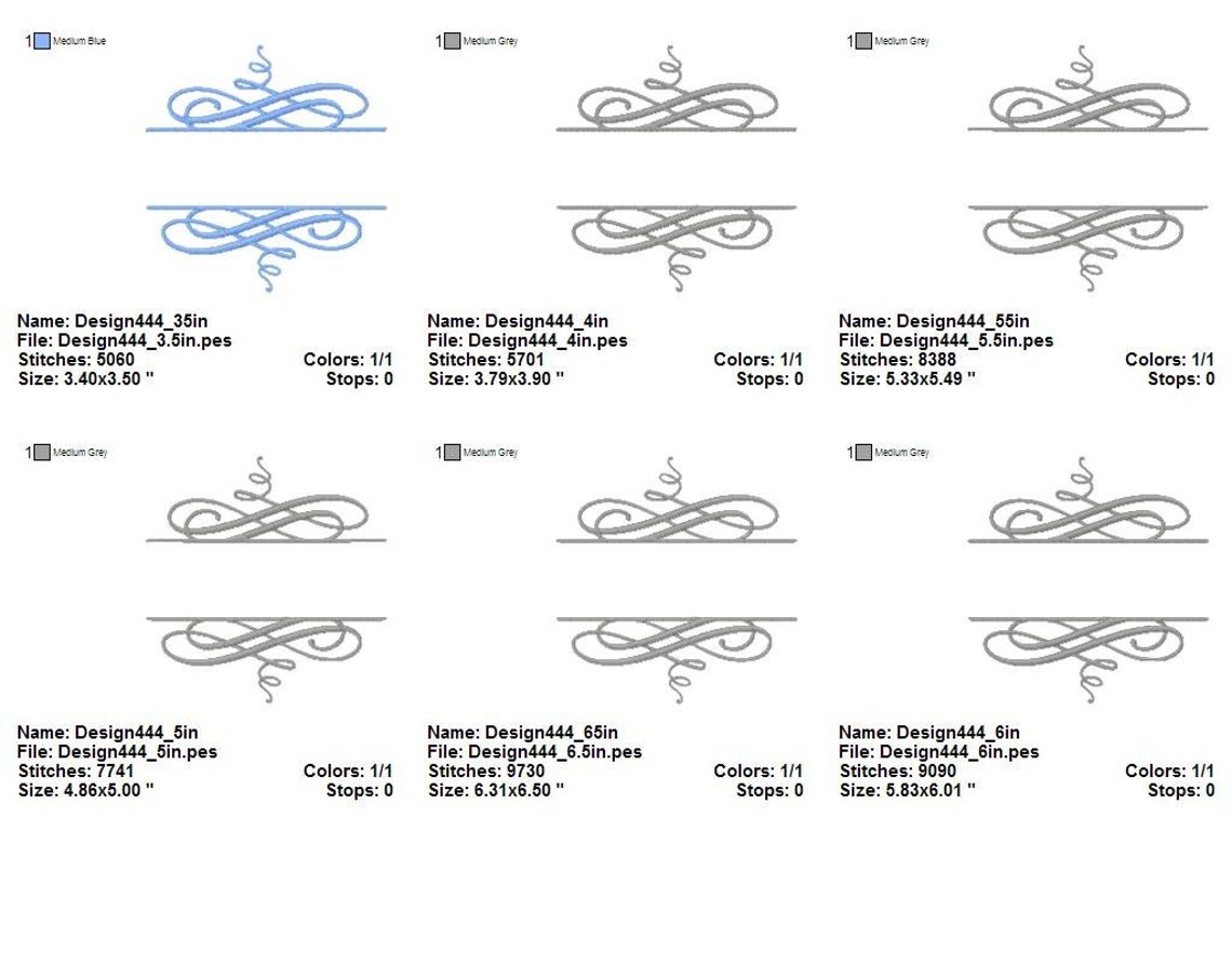 SPLIT MONOGRAM FRAME Machine Embroidery Design Multiple Sizes - Etsy