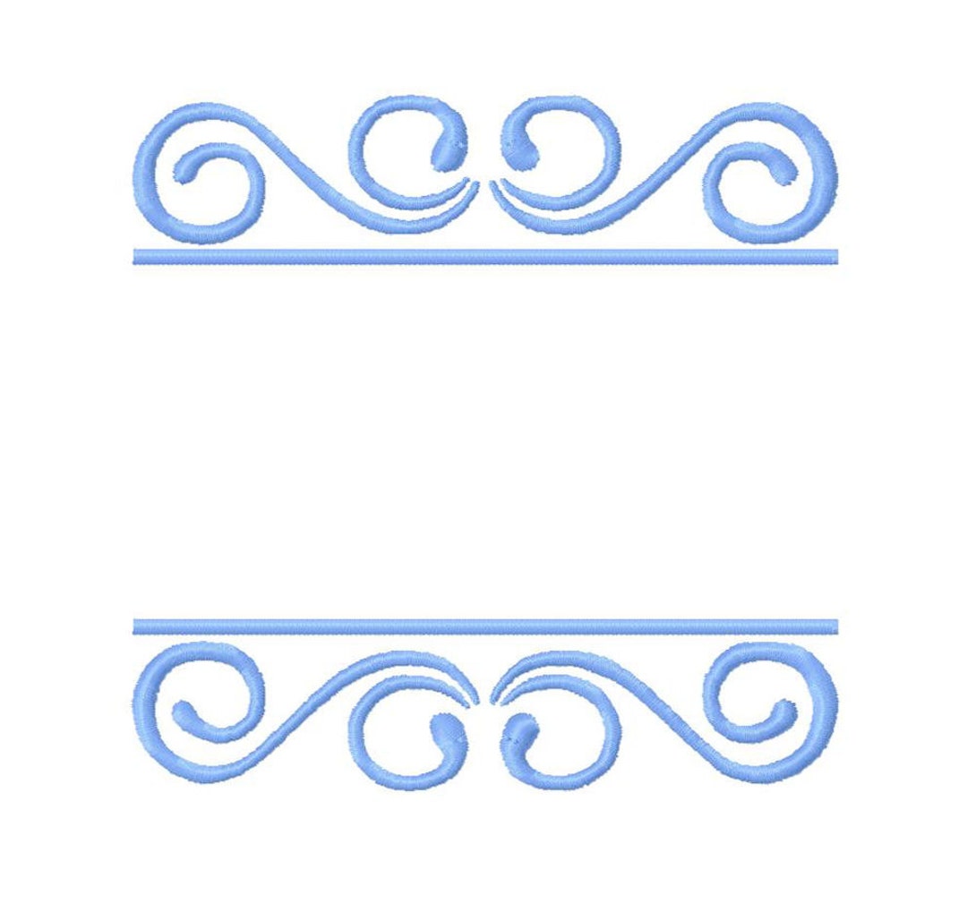 Monogram Frame Name Frame Machine Embroidery Design Fancy Flourish for ...