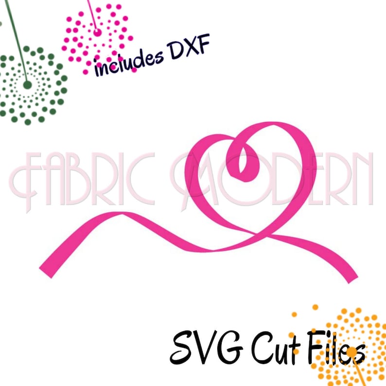 RIBBON HEART Silhouette svg cutting file svg dxf and pdf | Etsy