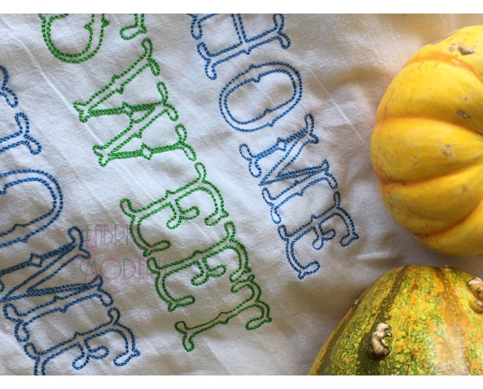 1 Inch Fishtail Echo Hand Stitch Bold Western Block Machine Embroidery ...