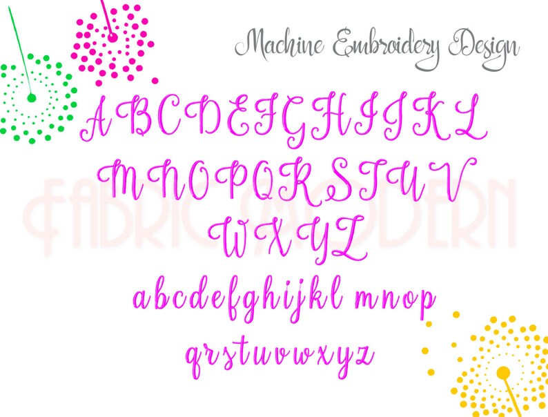 SCRIPT Embroidery Font Design 1 Inch Font Small Script - Etsy