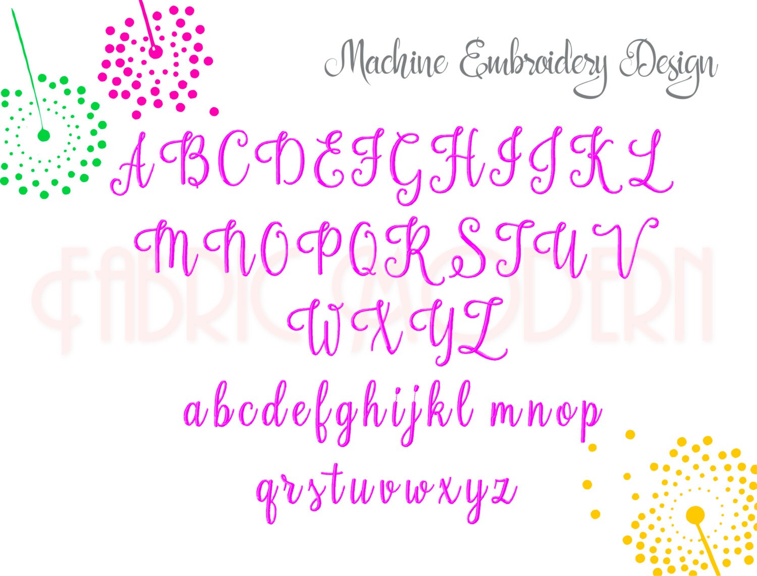 SCRIPT Embroidery Font Design 1 inch font small script | Etsy