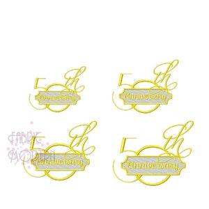 50th ANNIVERSARY Embroidery Design Wedding Anniversary Anniversary ...