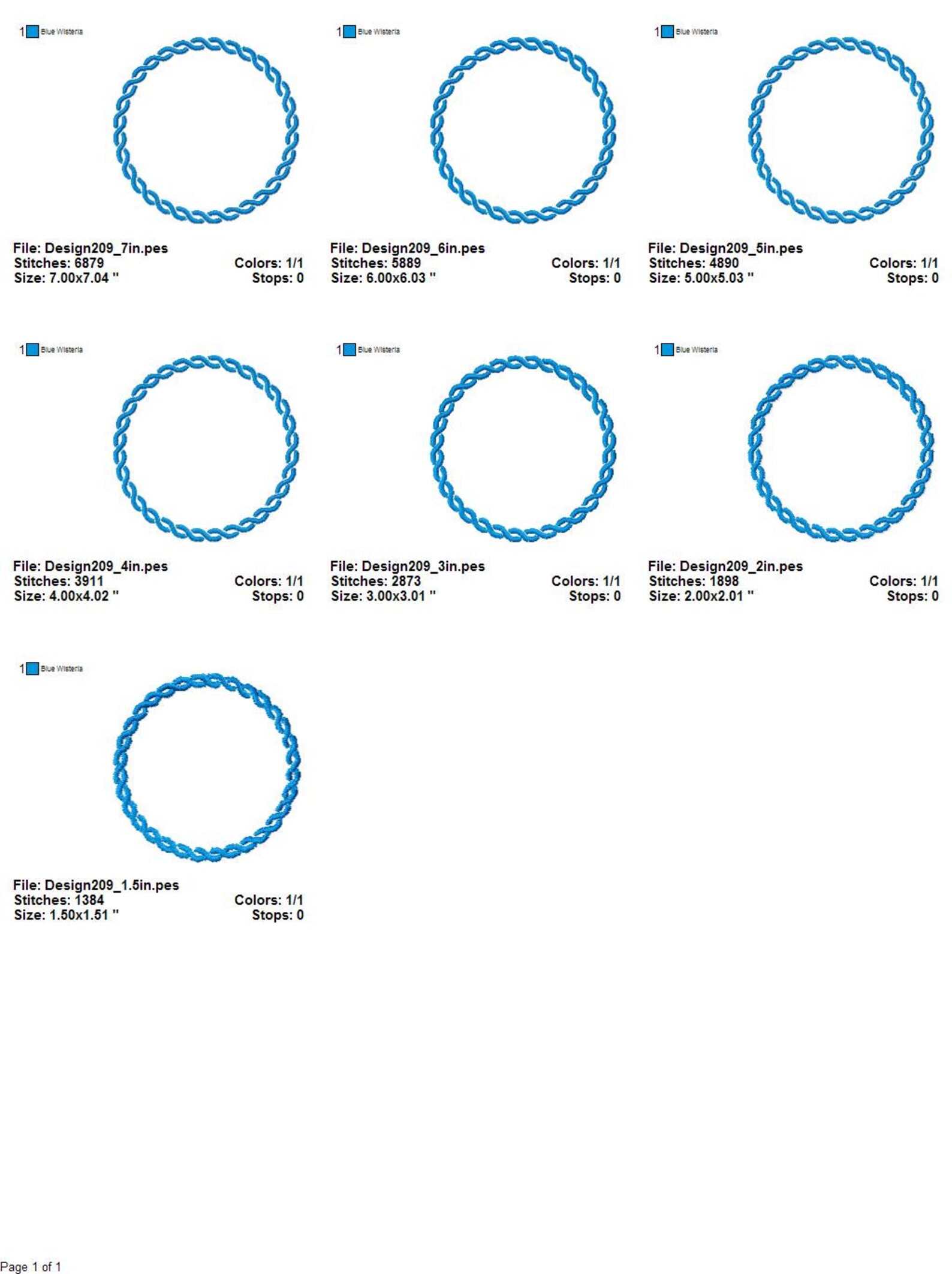 Machine Embroidery Design Rope Circle Border in Multiple Sizes - Etsy