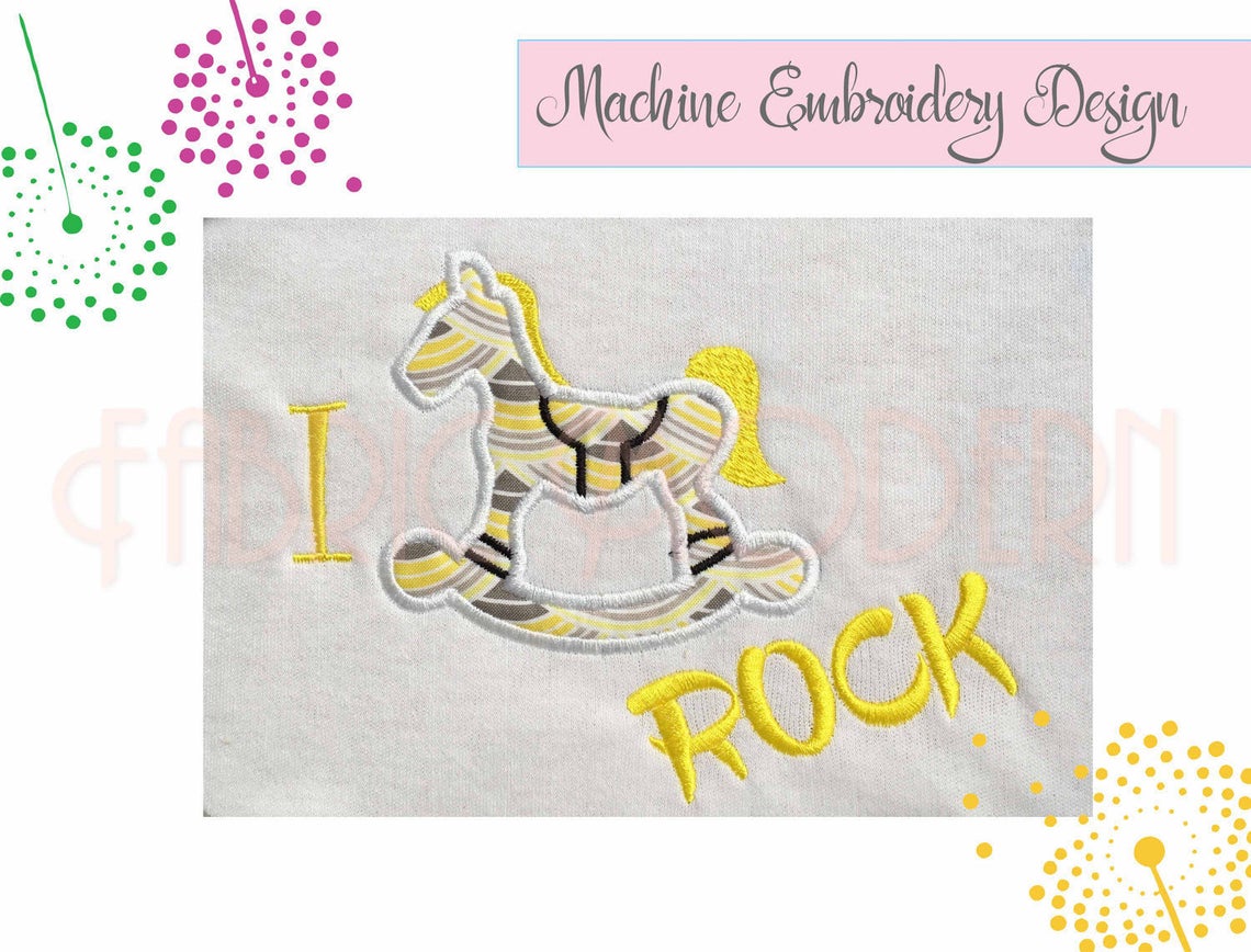 I Rock Embroidery Design Digital Embroidery Rocking Horse Boy - Etsy
