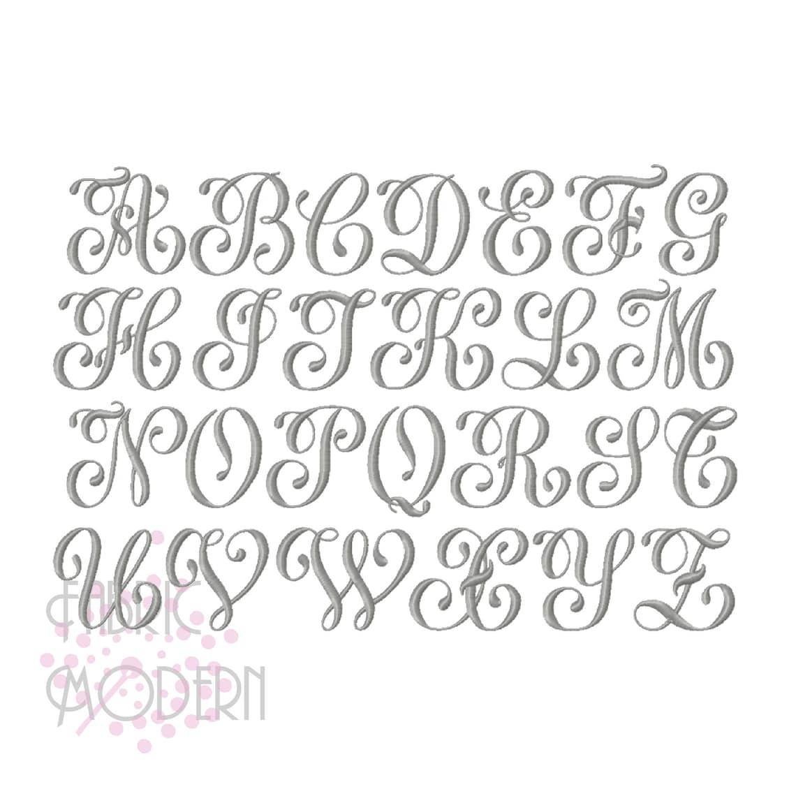 Script Wedding Monogram Embroidery Font 1107 Etsy 