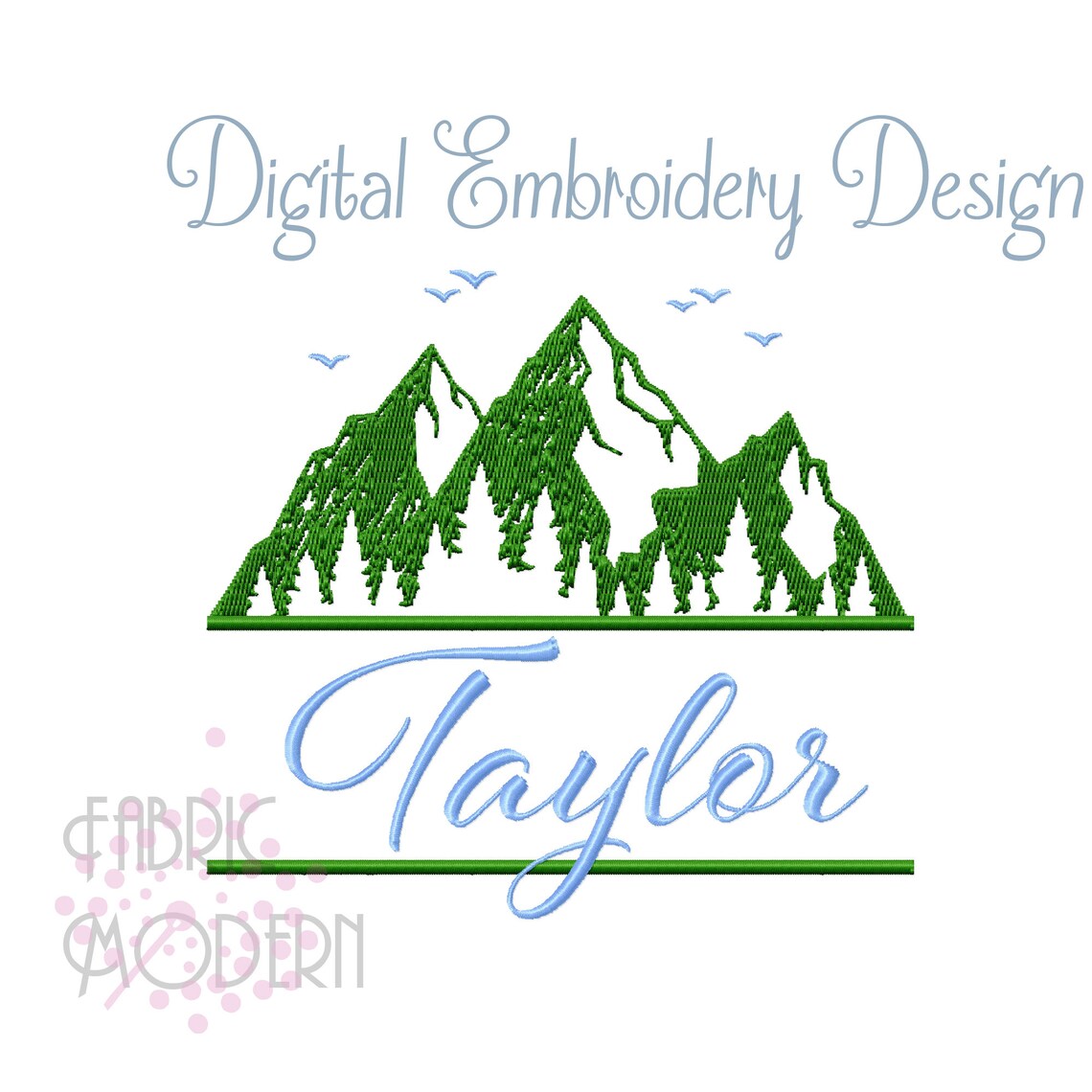 Mountainscape Name Frame Embroidery Design 1055 - Etsy
