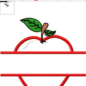 APPLE SPLIT MONOGRAM Frame Machine Embroidery Design Apple Name Frame ...