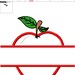 APPLE SPLIT MONOGRAM Frame Machine Embroidery Design Apple Name Frame ...