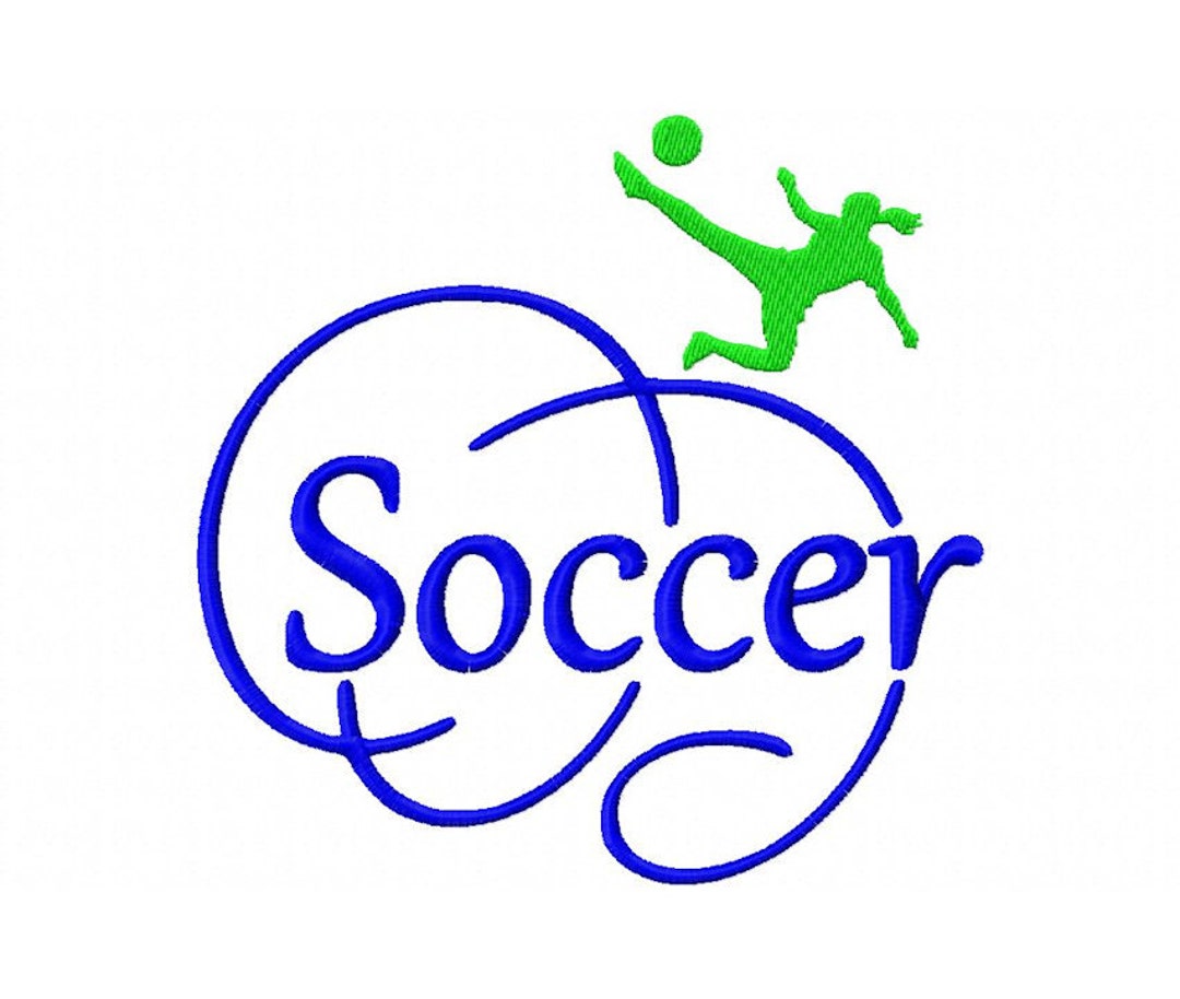 SOCCER Machine Embroidery Design Fancy Script "soccer" With Girl ...