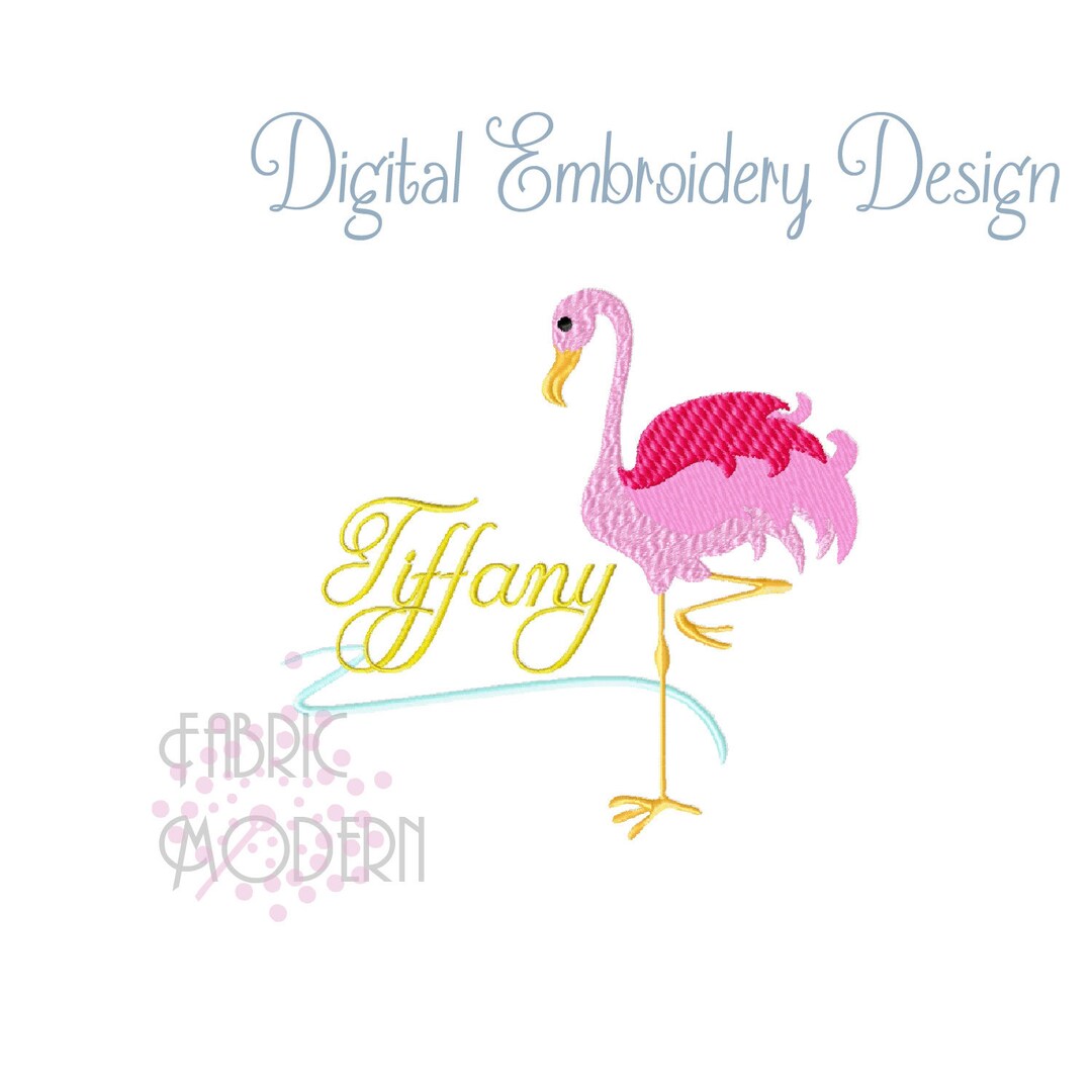 Flamingo Name FRAME Embroidery Design #1046 - Etsy