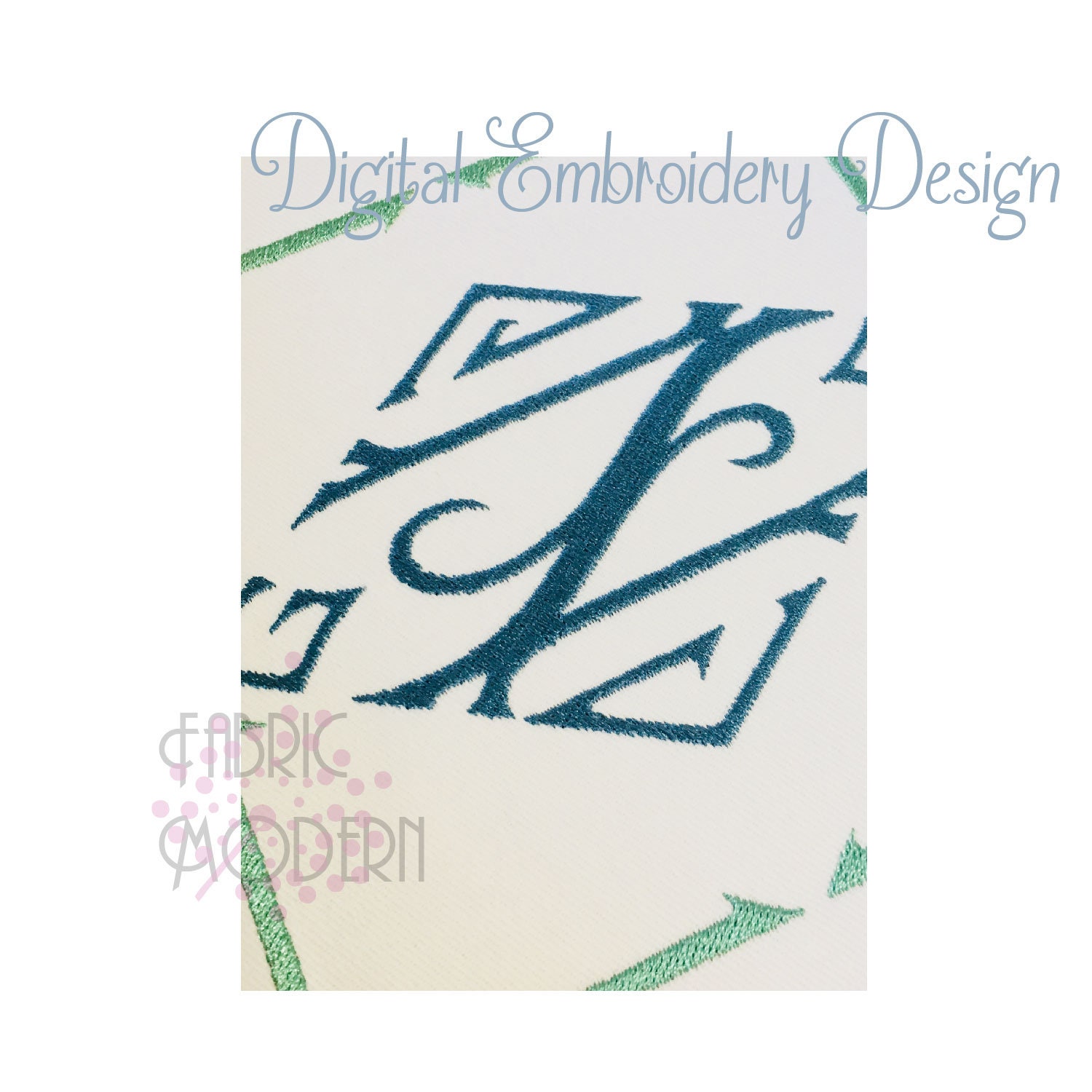 Diamond Monogram Font Embroidery Design Fancy Square Monogram | Etsy