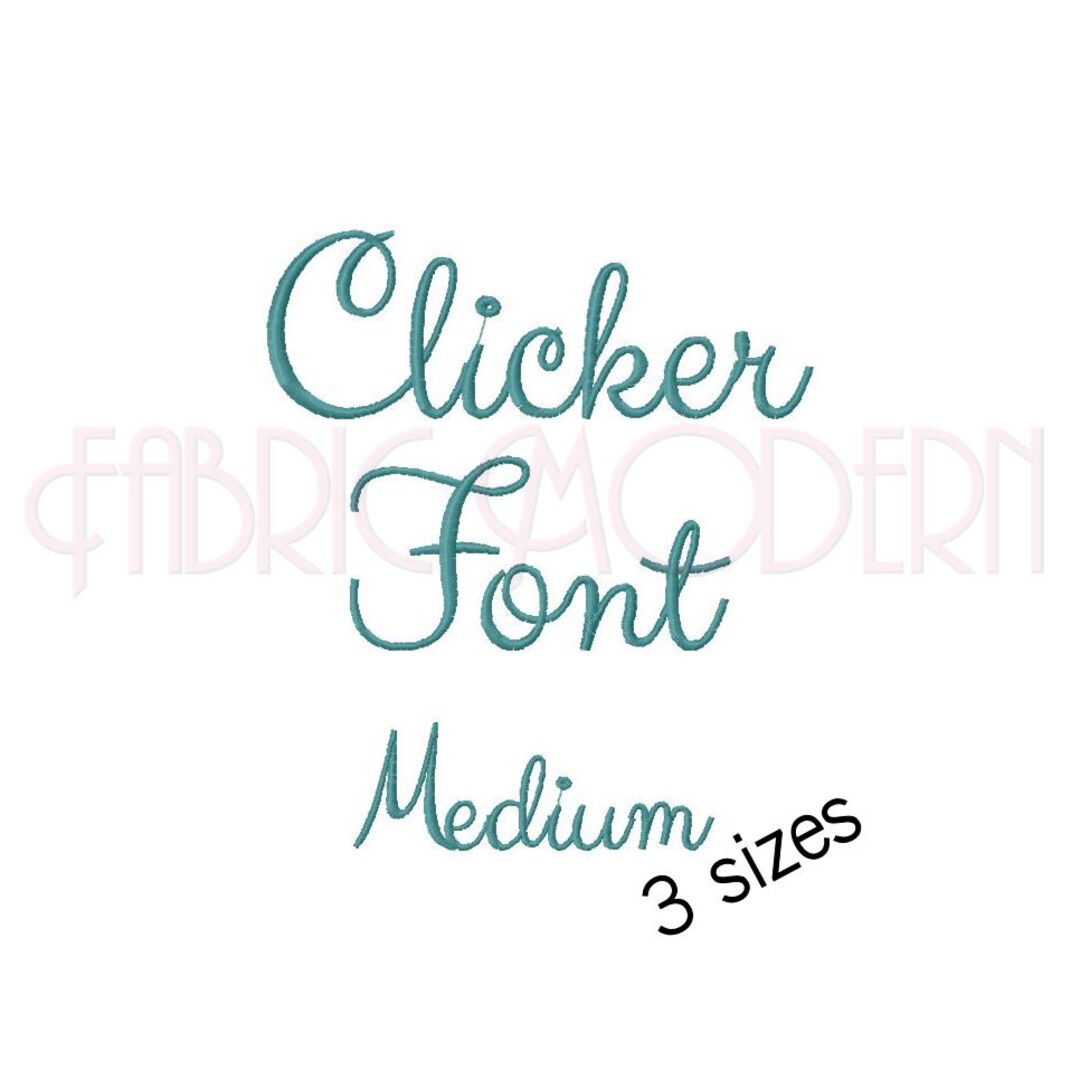 CLICKER FONT BX Embroidery Font Design Three Sizes Upper and Lower 2,2. ...