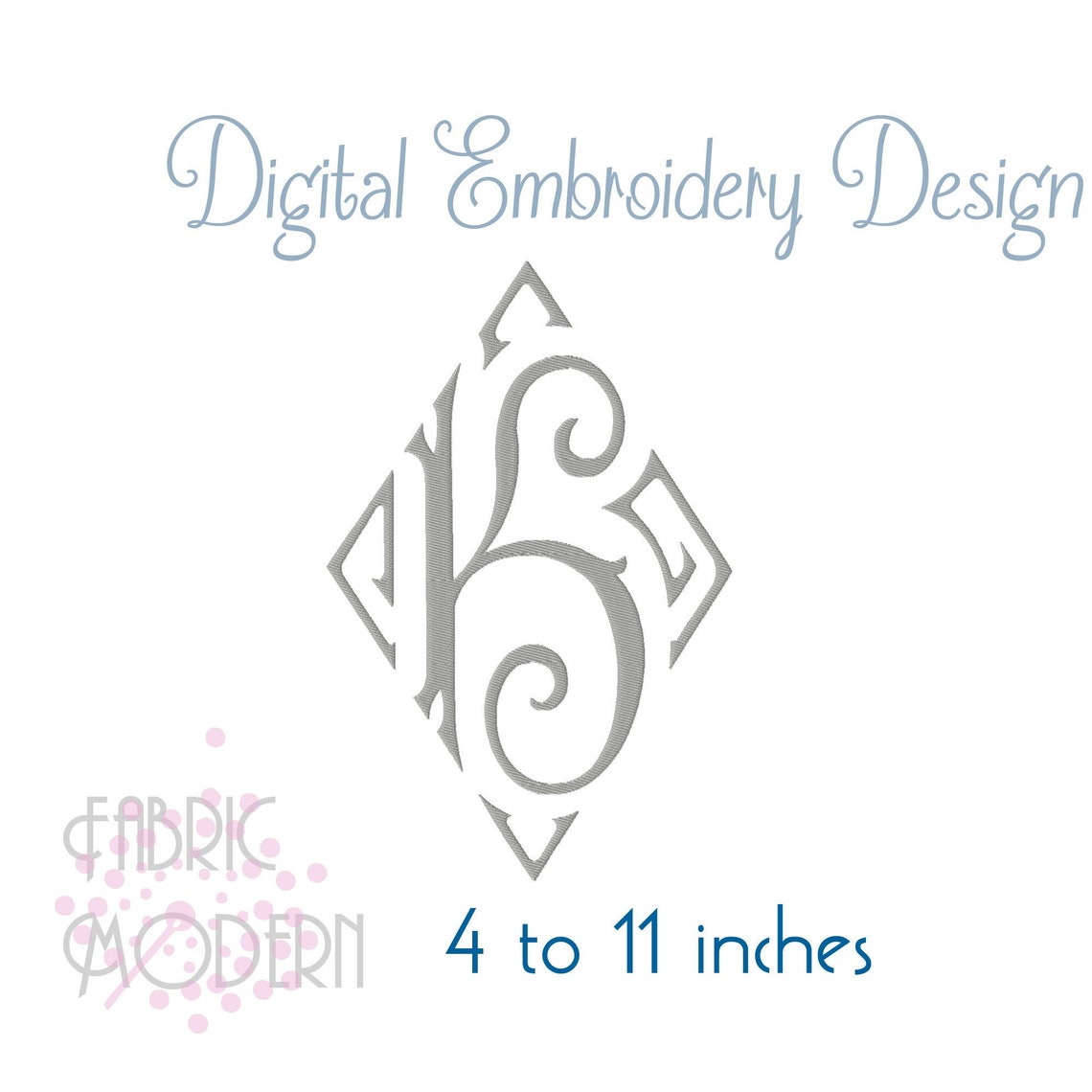 Letter K MONOGRAM Embroidery Design Large Vintage Single - Etsy