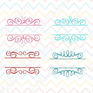 SPLIT MONOGRAM FRAMES Machine Embroidery Design Set of 4 Frames in Two ...