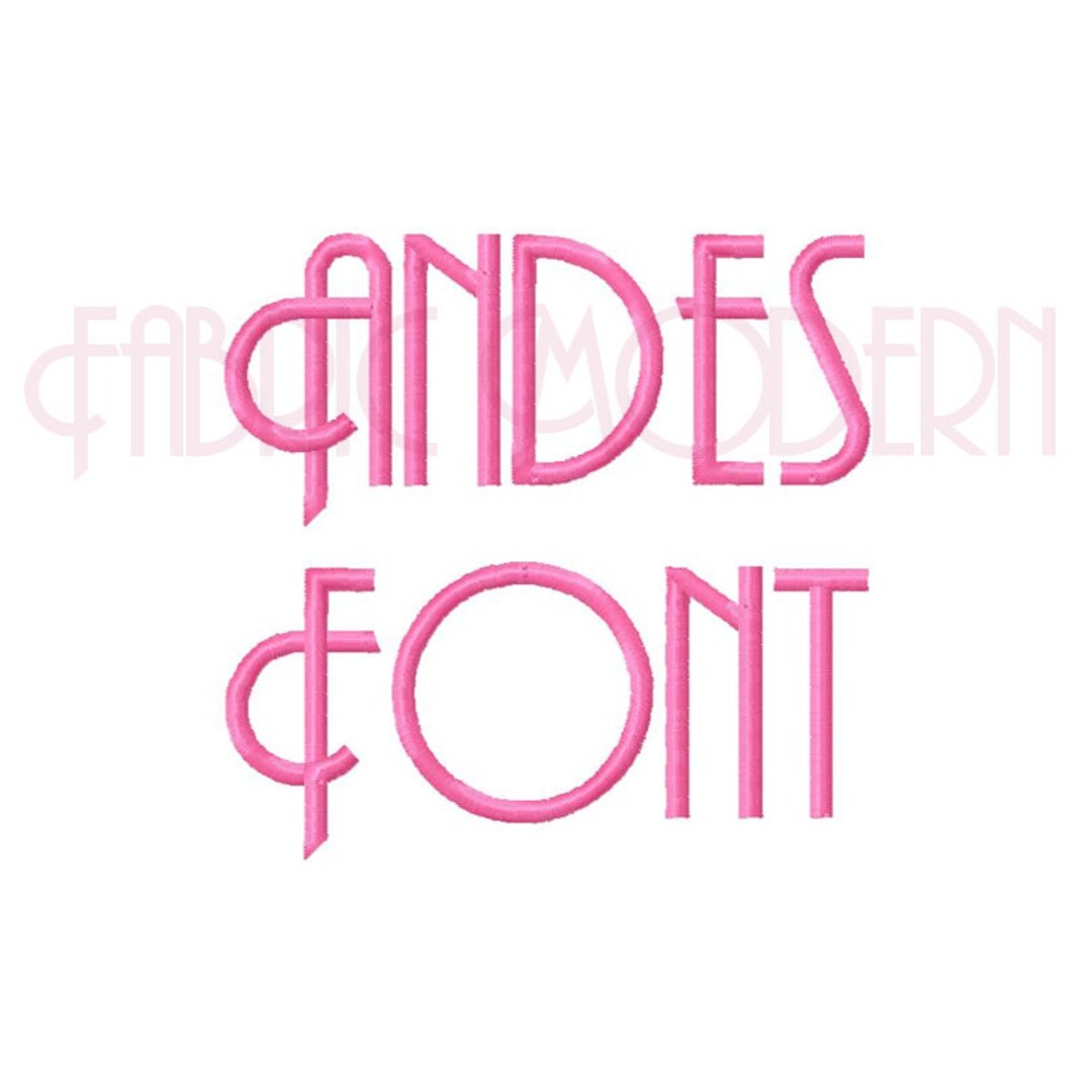 ANDES FONT Embroidery Font Design Three Sizes Upper and Lower Case ...