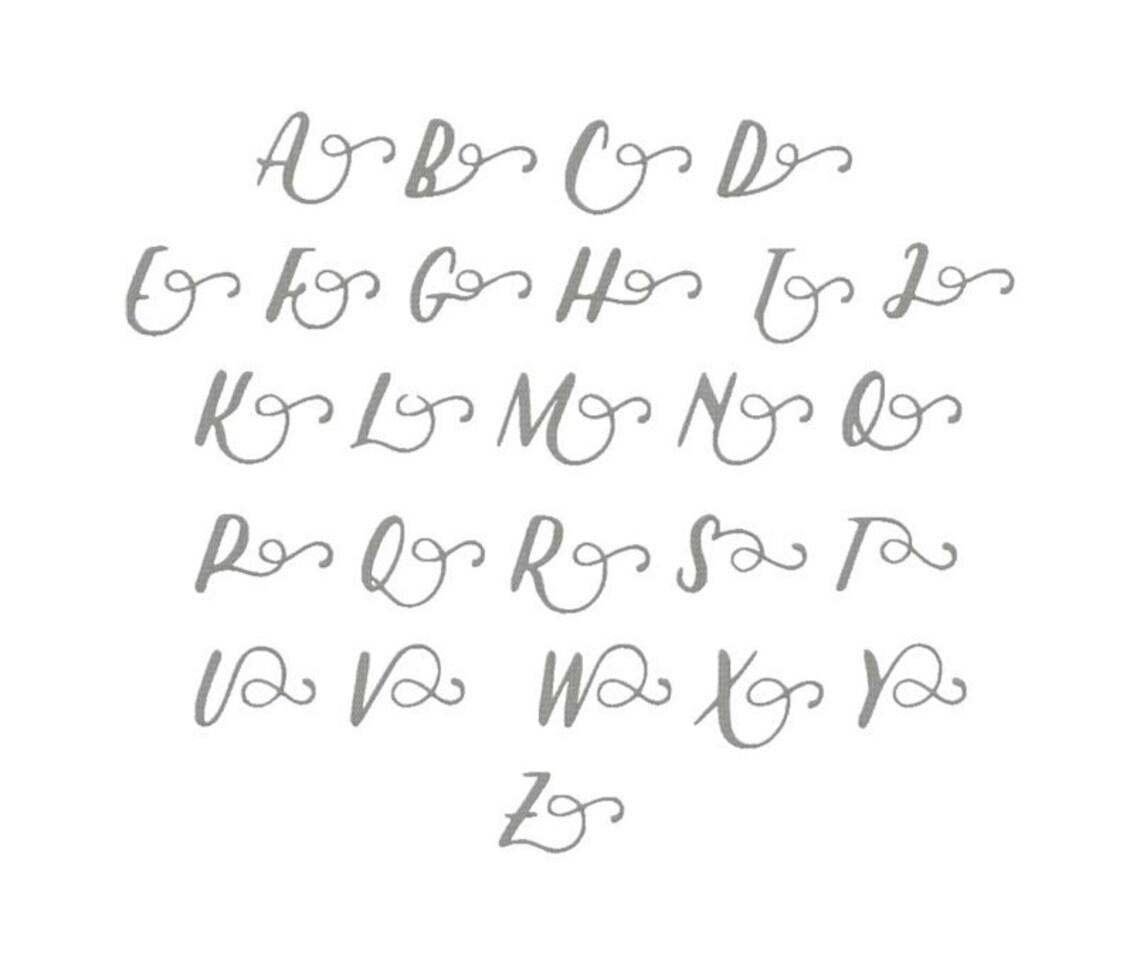 MONOGRAM Embroidery Font Design Two Letter Fancy Alphabet Left - Etsy