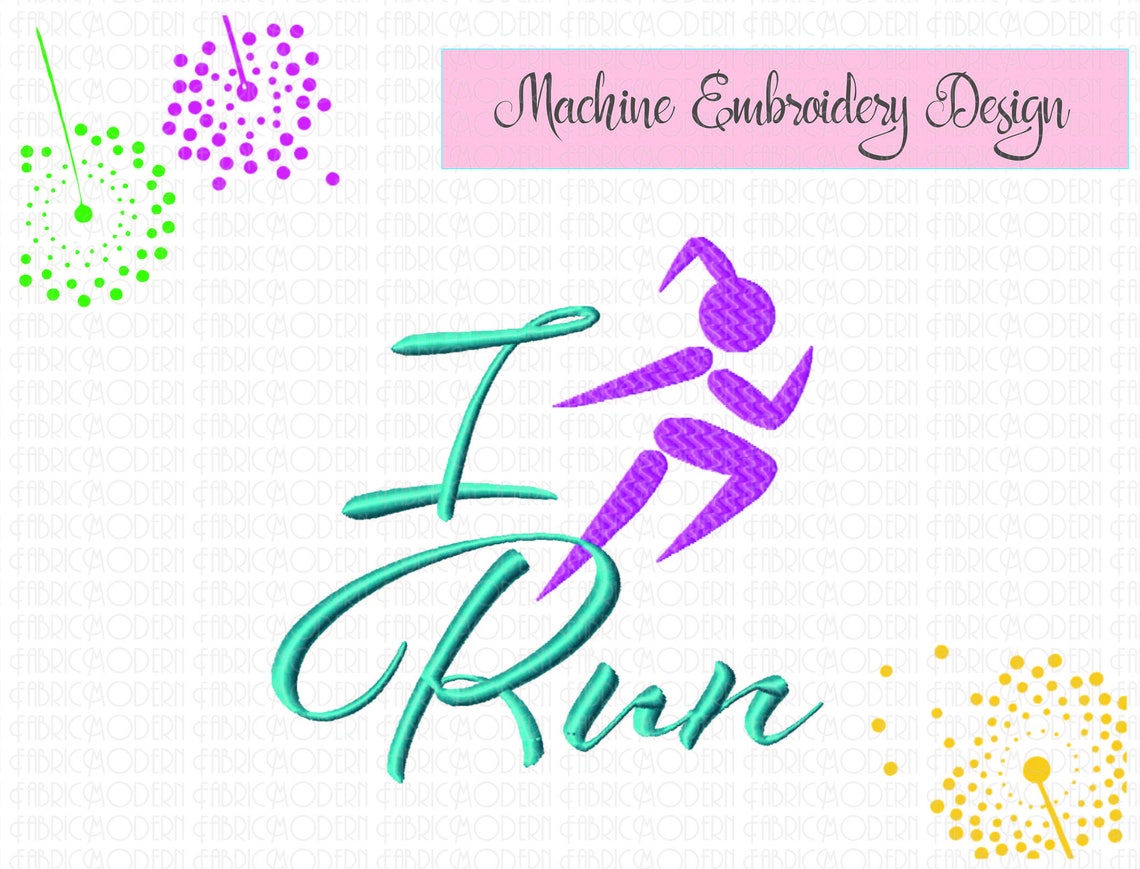 I Run Runners Design Embroidery Design Girl Running Sports Design ...