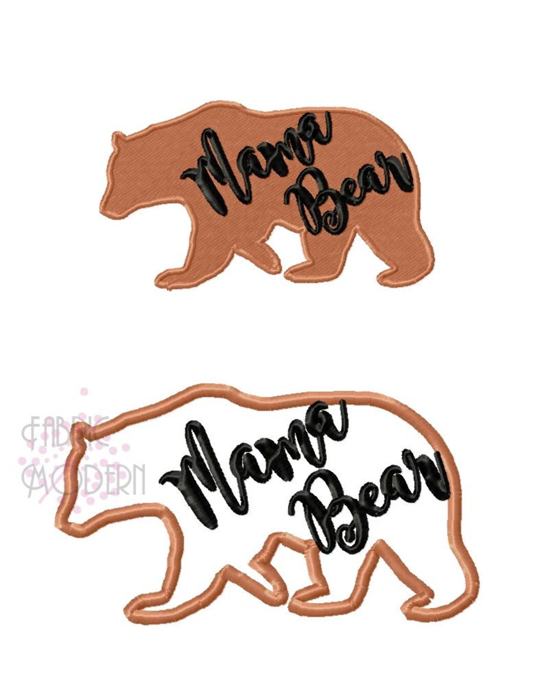 MAMA BEAR Embroidery Design Applique and Fill Moma Bear Outline ...