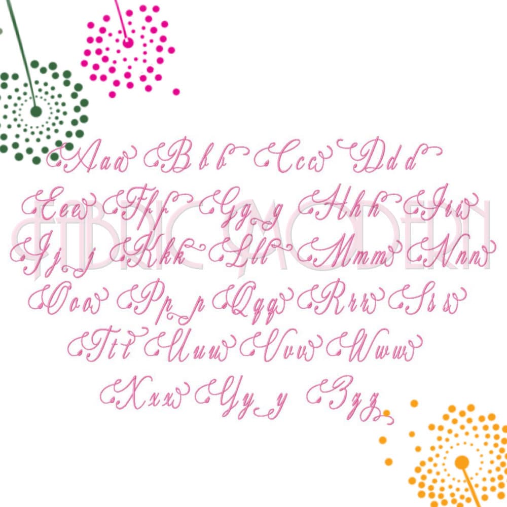2 Inch Hailey SCRIPT FONT With Alternatives Embroidery Fonts | Etsy
