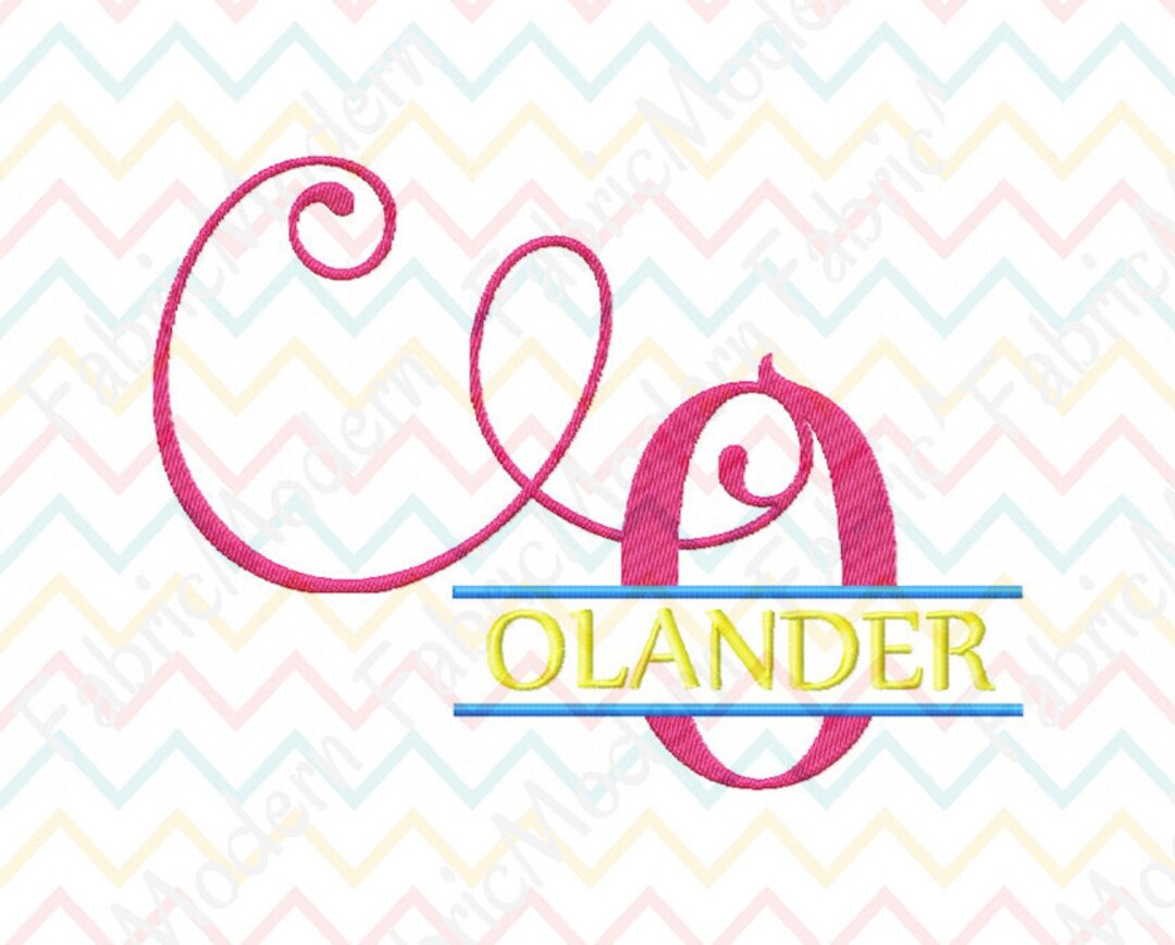 SPLIT MONOGRAM FONT Embroidery Design 4inch and 6 Inch All Letters Bx ...