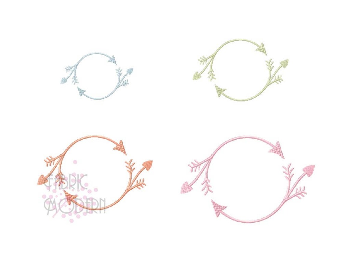 Hearts and Arrows Monogram Frame Monogram Circle Arrow Border - Etsy