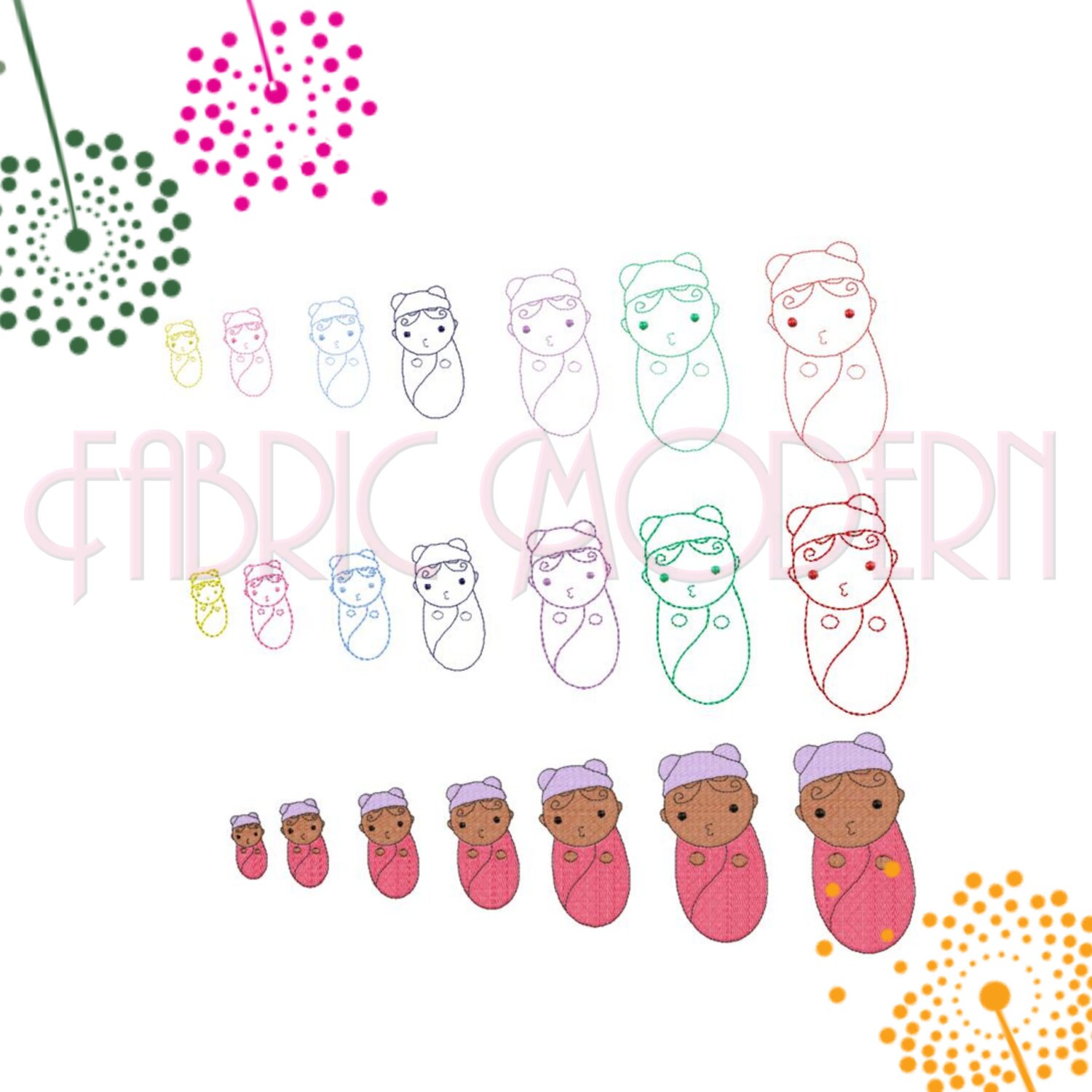 STICK FIGURES Baby bundled Embroidery Design 7 sizes Redwork | Etsy