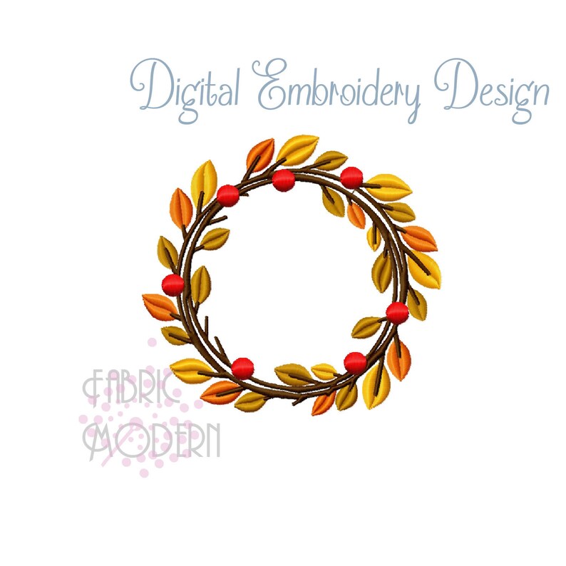 Leaves & Branches WREATH FRAME Machine Embroidery Design - Etsy