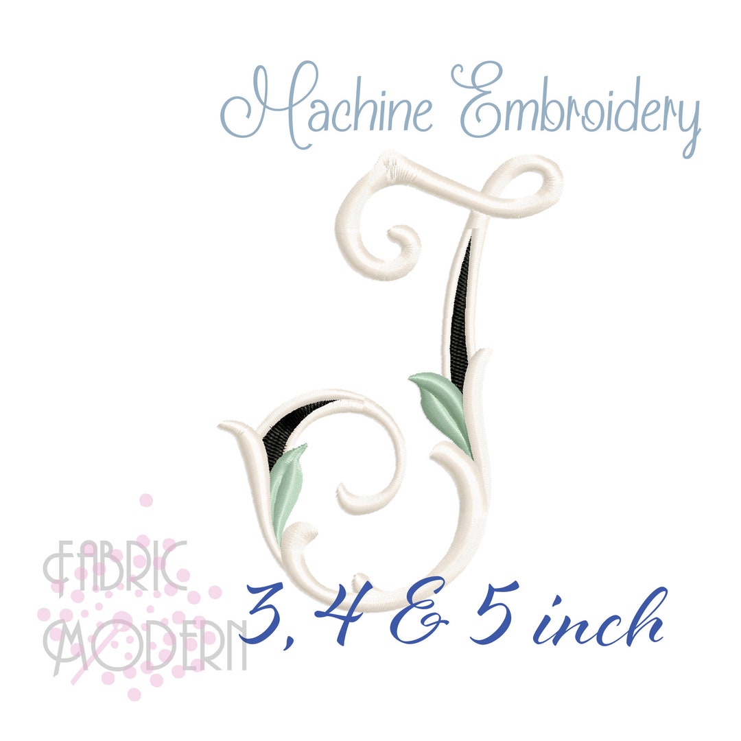 Letter I MONOGRAM Embroidery Design Large Vintage Single #1128-I - Etsy