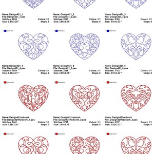 Heart Embroidery Design Valentines Redwork Heart Ornament Heart ...