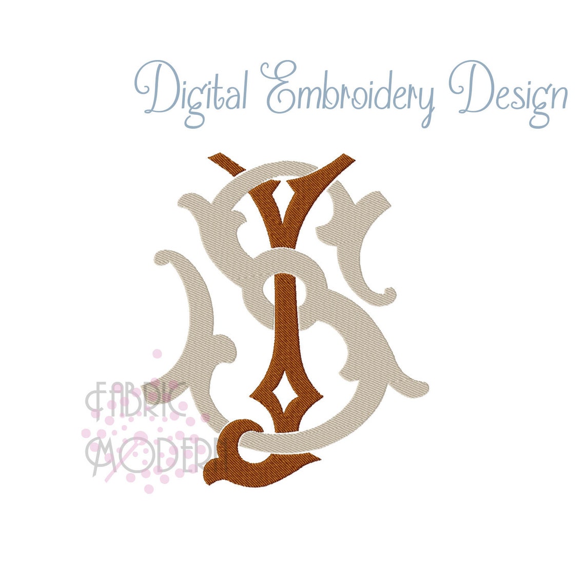 JS MONOGRAM Embroidery Design Large Vintage Two Letters - Etsy