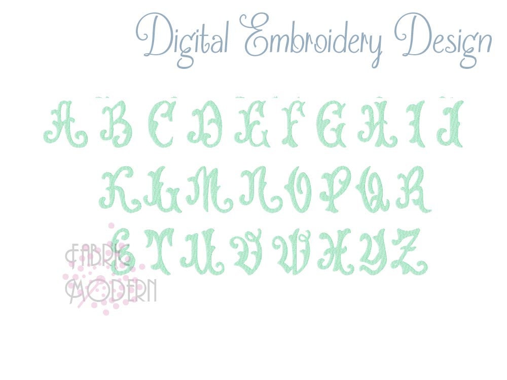 Antique Fishtail Monogram Embroidery Font Alphabet Single - Etsy