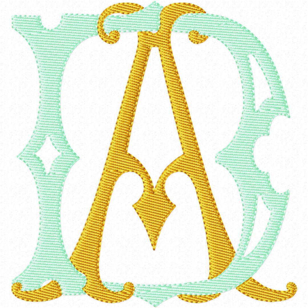 AD DA Double MONOGRAM Embroidery Design Antique Two Letter Design - Etsy