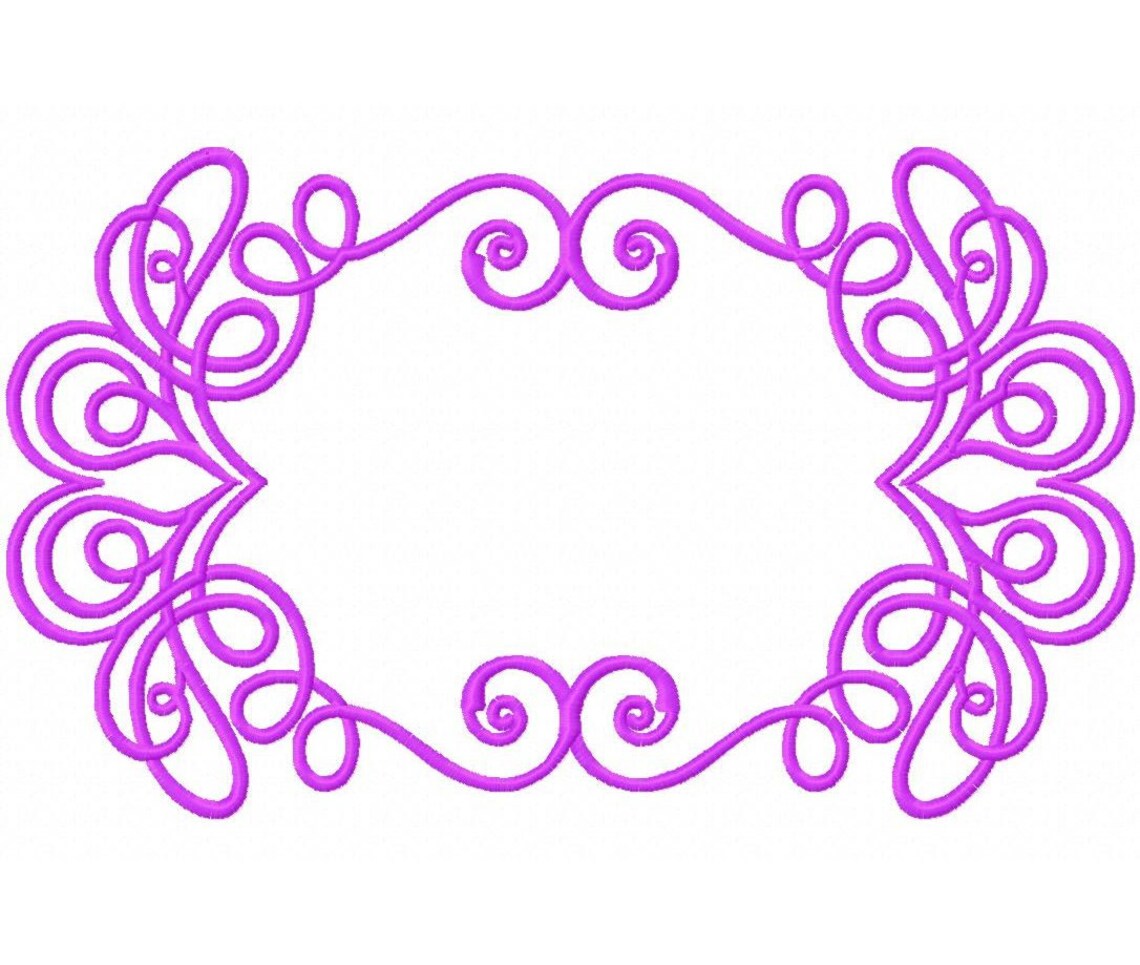 MONOGRAM FRAME Machine Embroidery Design Vintage Feel Multiple - Etsy