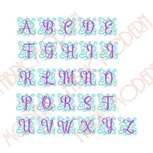 MONOGRAM FONT Embroidery Font Design,two Color Design, Two Sizes, #471 ...