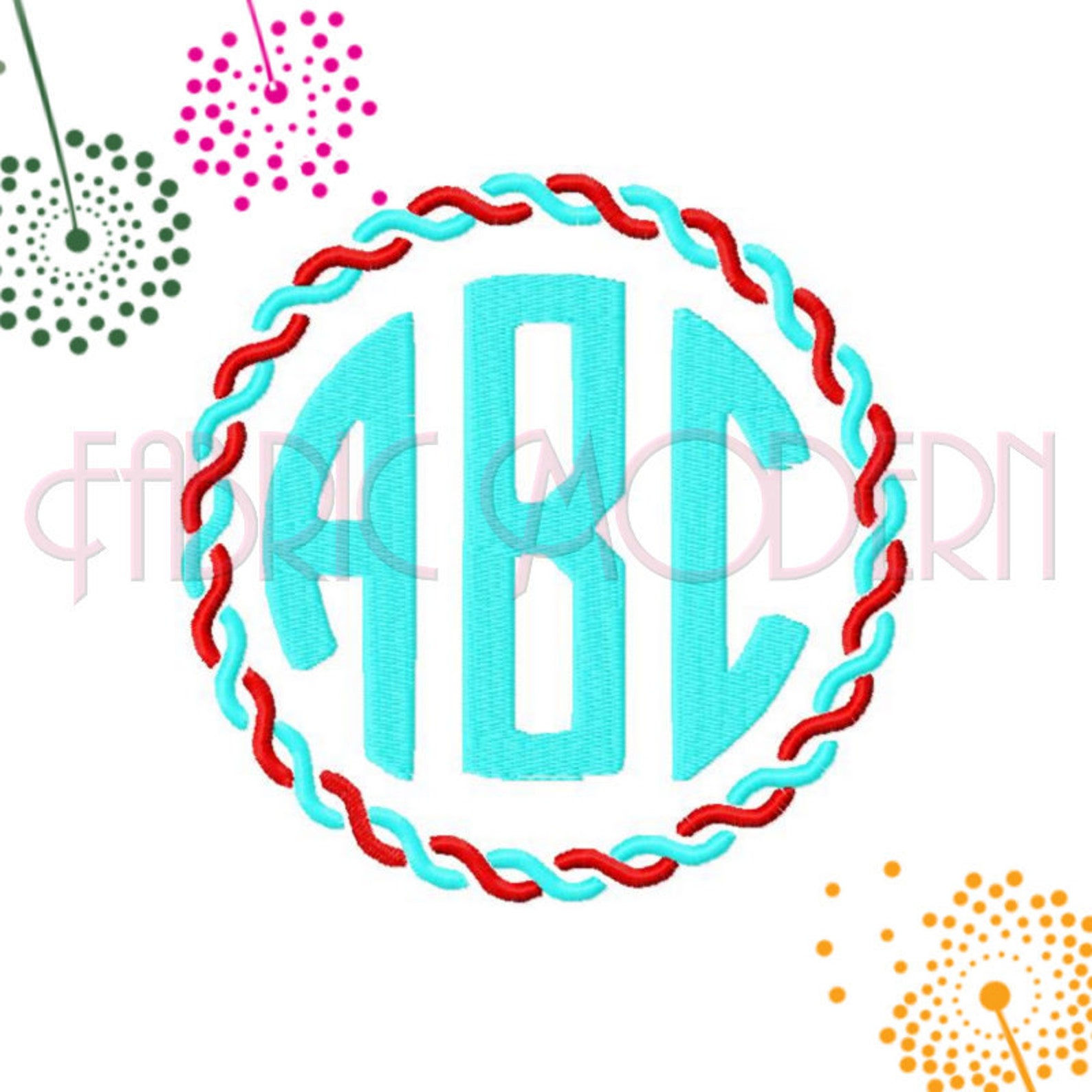 ROPE MONOGRAM FRAME Machine Embroidery Design Rope Circle Border in ...