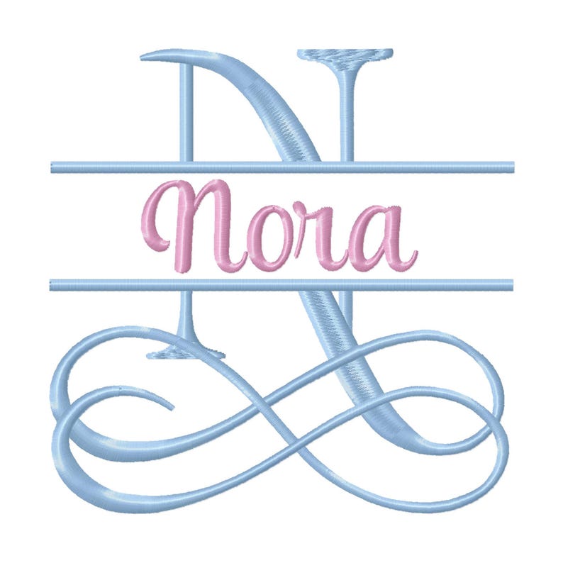 VINE SWASH Split MONOGRAM Embroidery Font Design 5 Inch All Letters ...