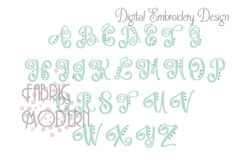 Embroidery 2 Color MONOGRAM Font Design 933-3 | Etsy