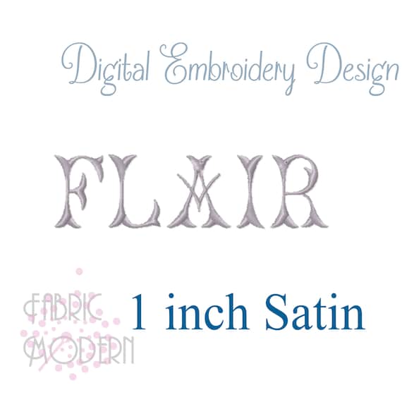 1 inch FLAIR embroidery alphabet font for monograms and more | Etsy