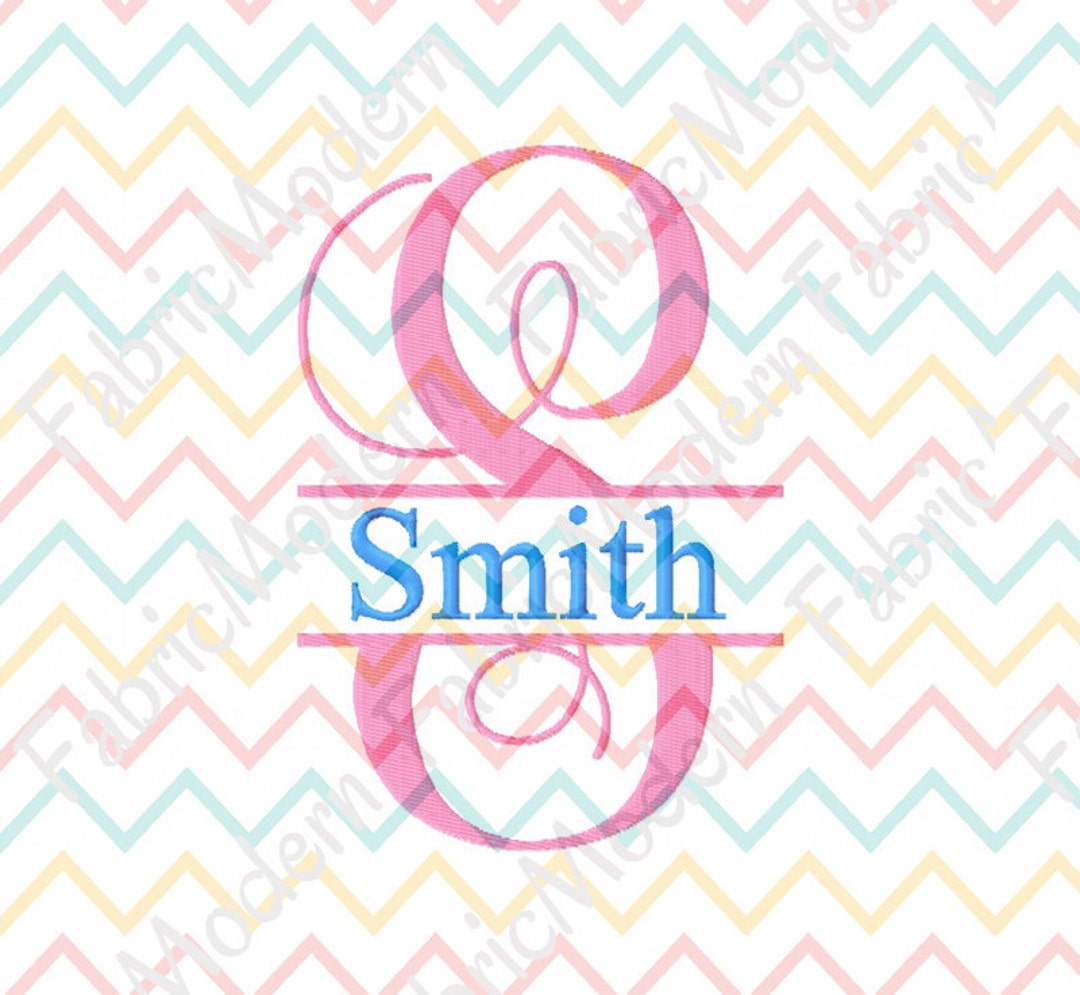 VINE SPLIT Letter MONOGRAM Embroidery Font 4 Inch and 6 Inch All ...