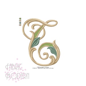 Letter T MONOGRAM Embroidery Design Large Vintage Single #1128-T - Etsy