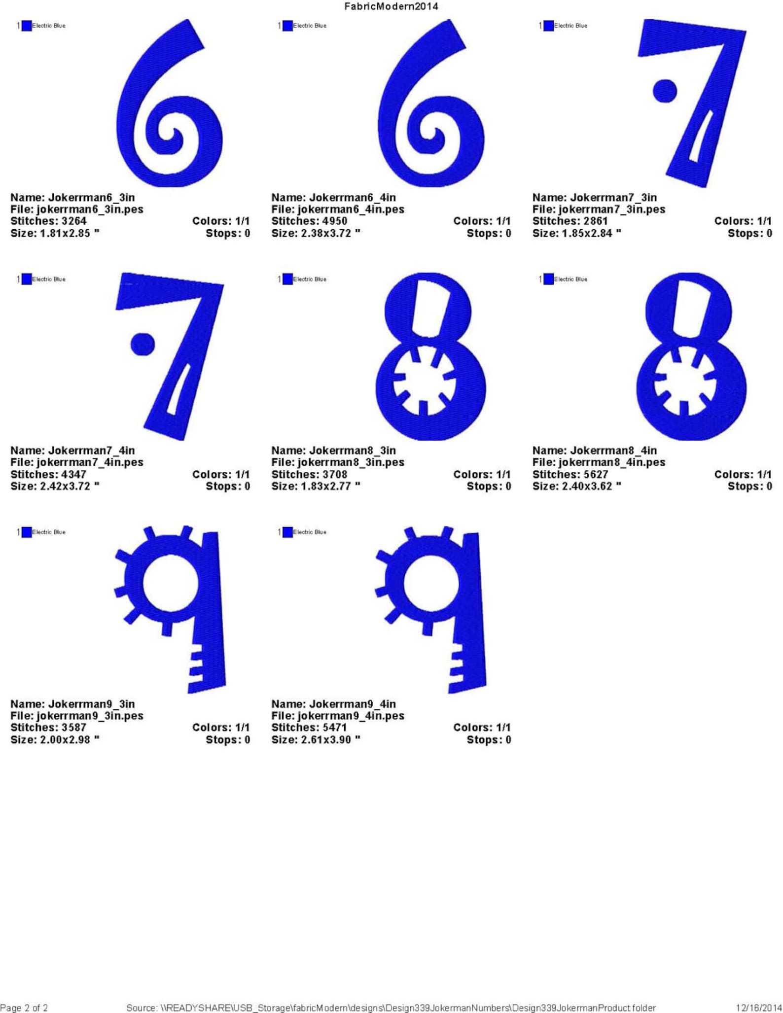 Numbers Embroidery Design Jokerman Font Numbers 0 Through 9 - Etsy ...
