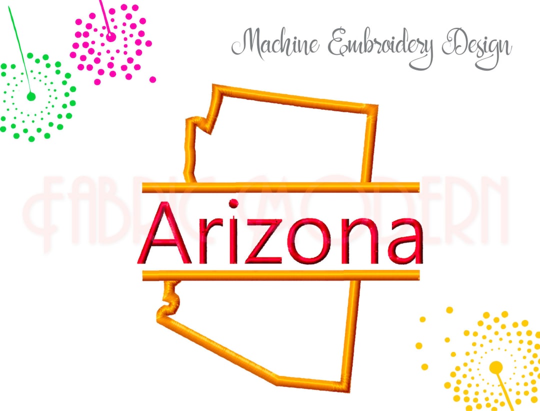 ARIZONA HOME State Outline, AZ Embroidery Design, Split Design ...
